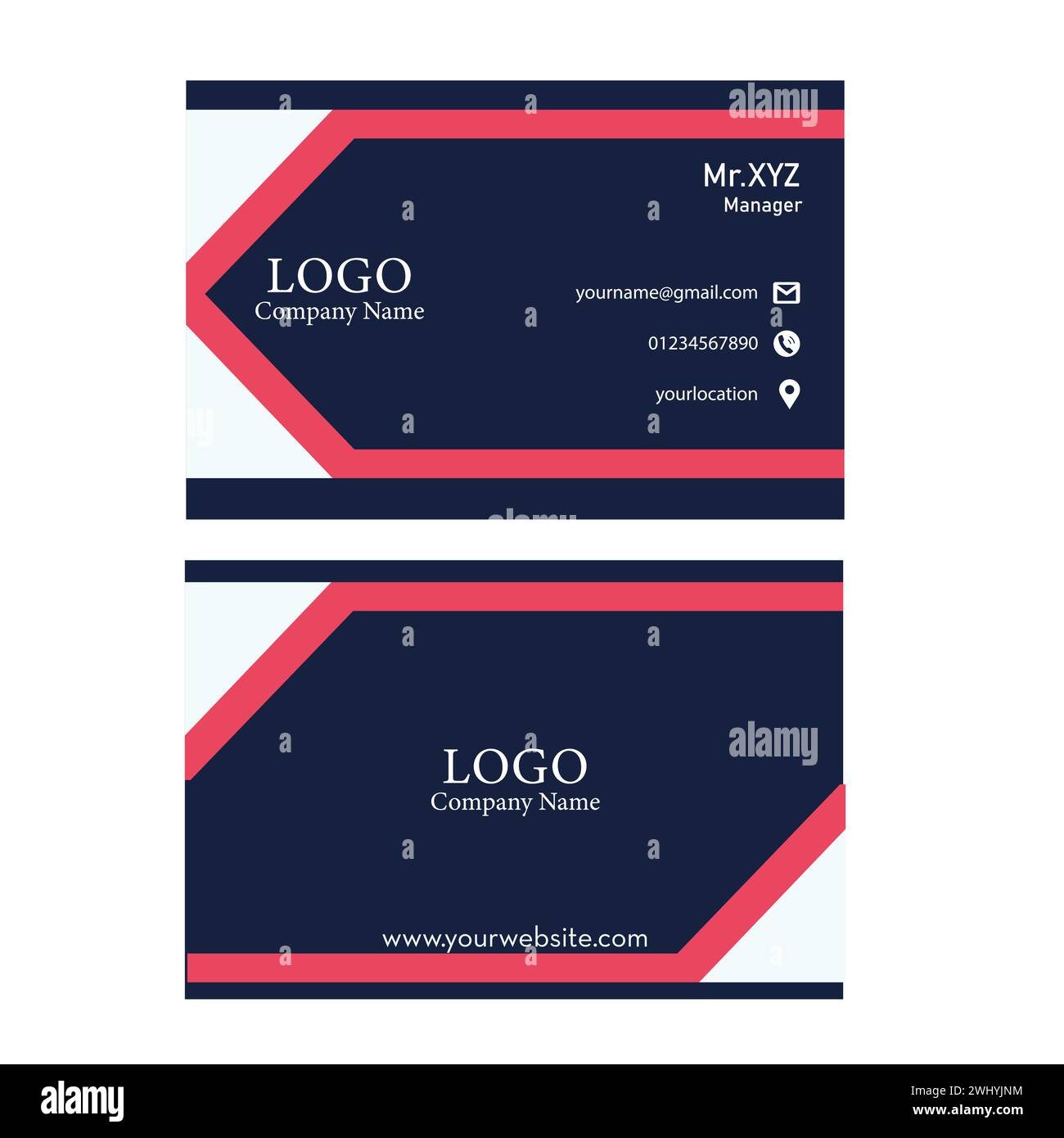 Professional Exclusive Business card Design for Company Stock Vector ...