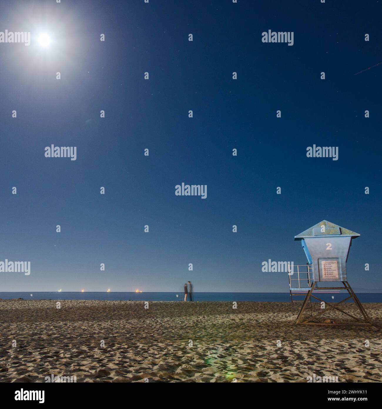 Couple, Moonlight, Santa Barbara coastline, Night, Romantic rendezvous ...