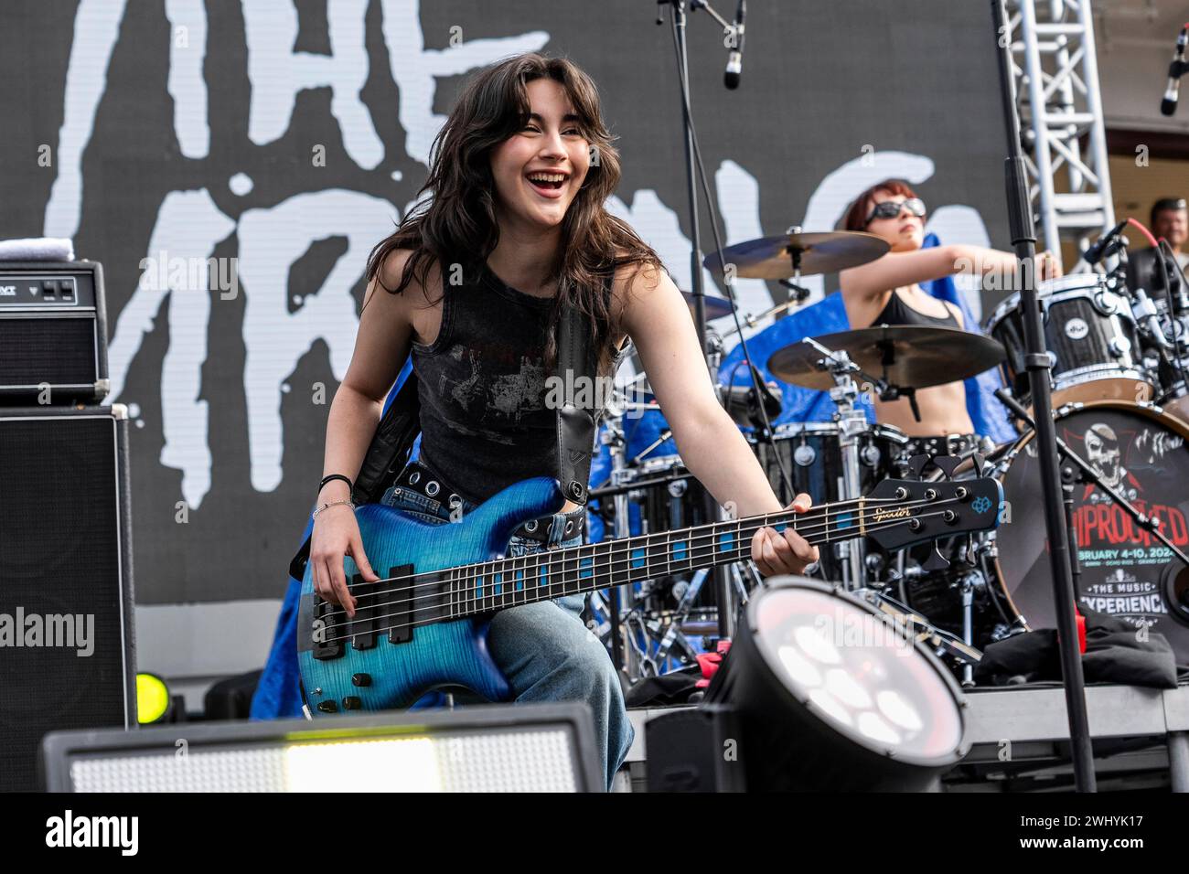 Alejandra Villarreal of The Warning performs on board the Carnival ...