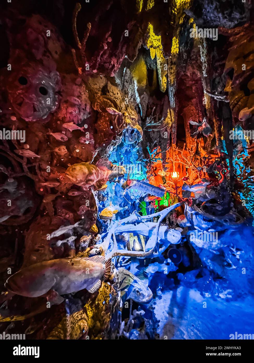 Cave of art at white temple, Chiang Rai, Thailand Stock Photo - Alamy