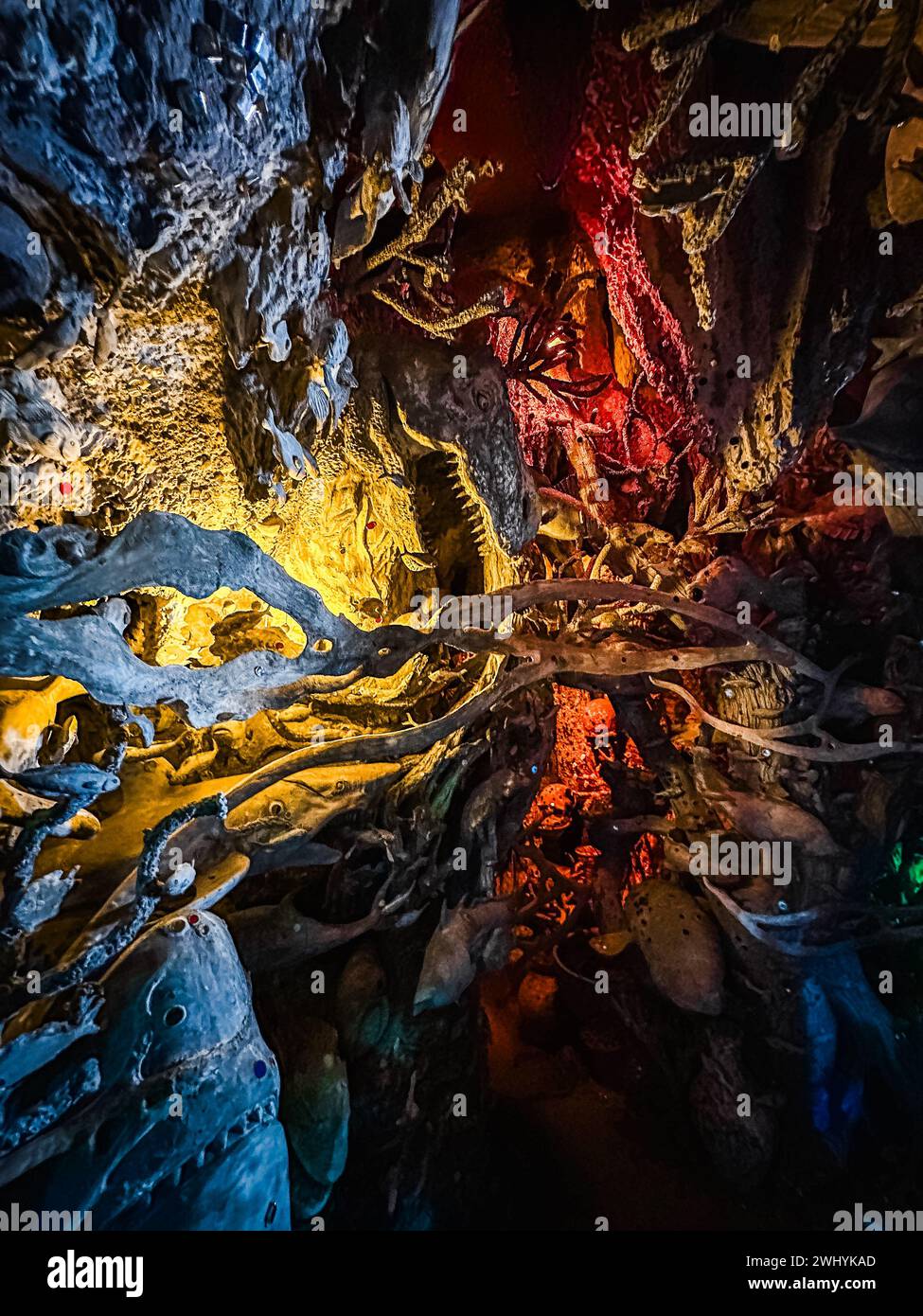 Cave of art at white temple, Chiang Rai, Thailand Stock Photo - Alamy