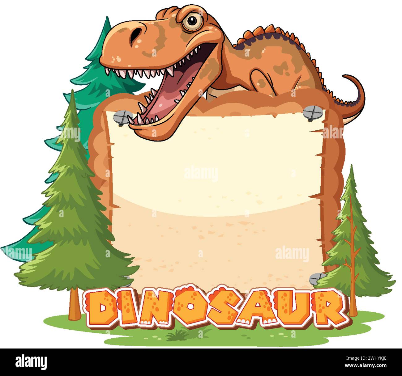 Dinosaur with blank sign hi-res stock photography and images - Alamy