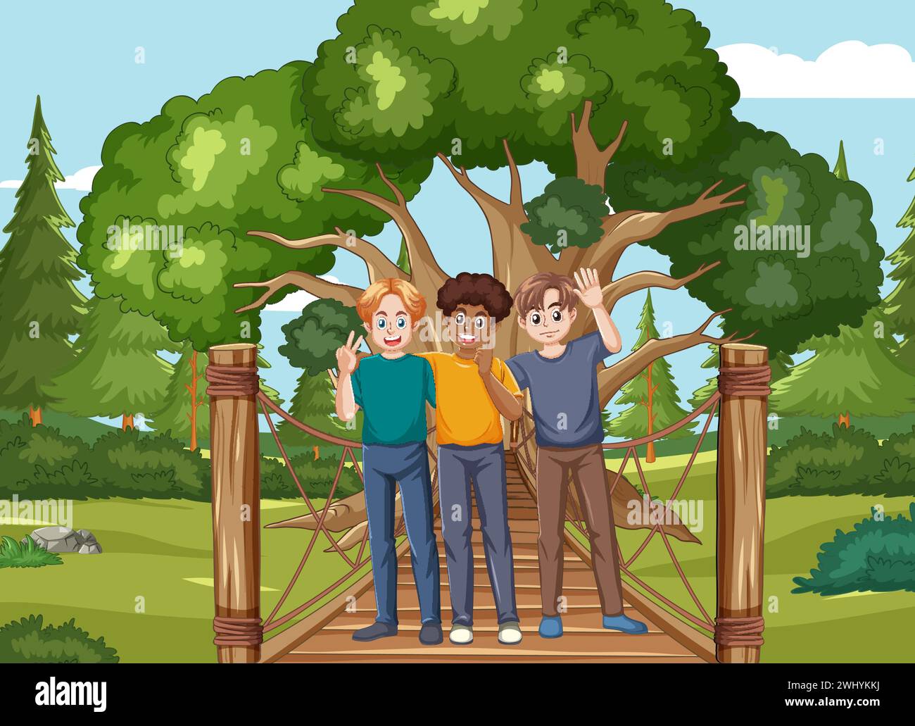 Multicultural bridge Stock Vector Images - Alamy