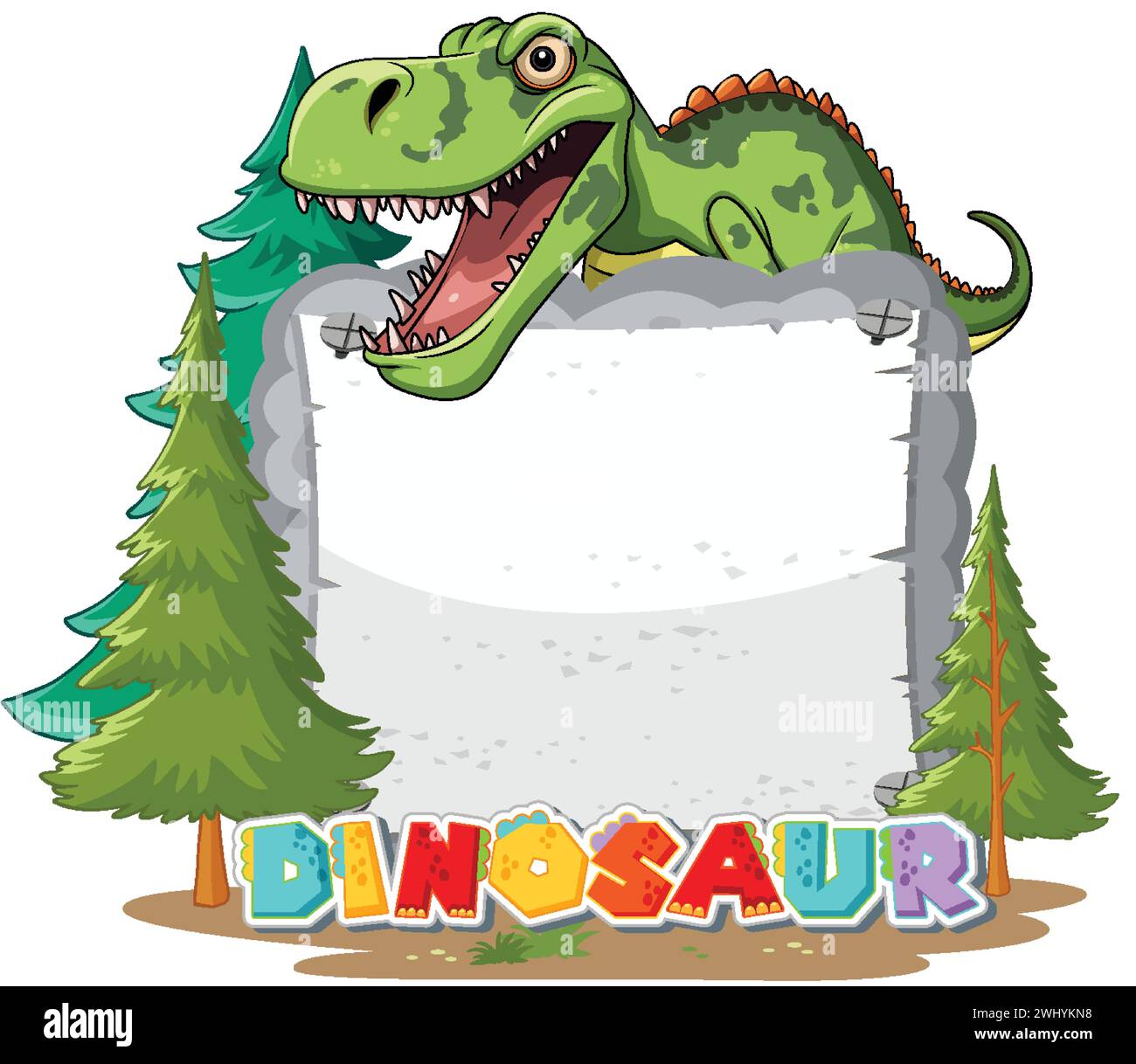 Dinosaur with blank sign hi-res stock photography and images - Alamy