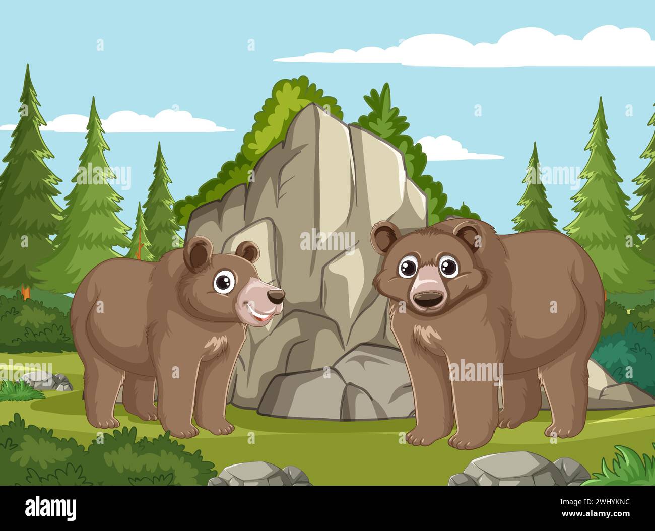 Two brown bears Stock Vector Images - Alamy
