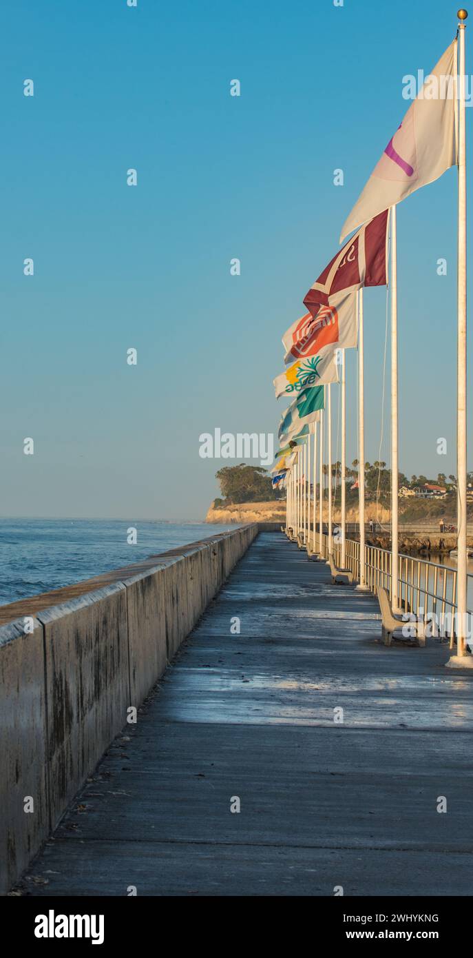 Santa Barbara Harbor, Breakwater, Sunrise, Coastal scene, Harbor ...