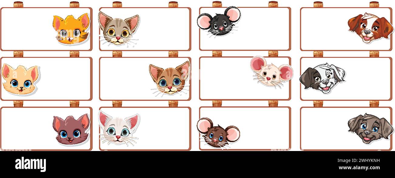 Cute dogs cats on Stock Vector Images - Alamy