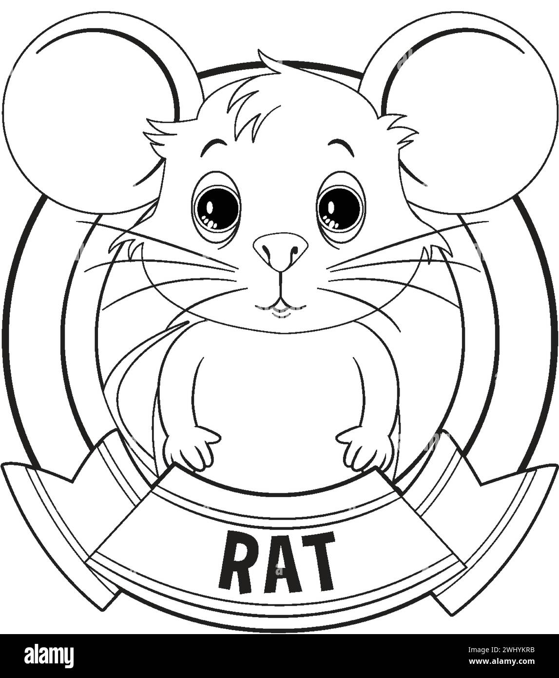 Cute animal circular frame vector Cut Out Stock Images & Pictures - Alamy