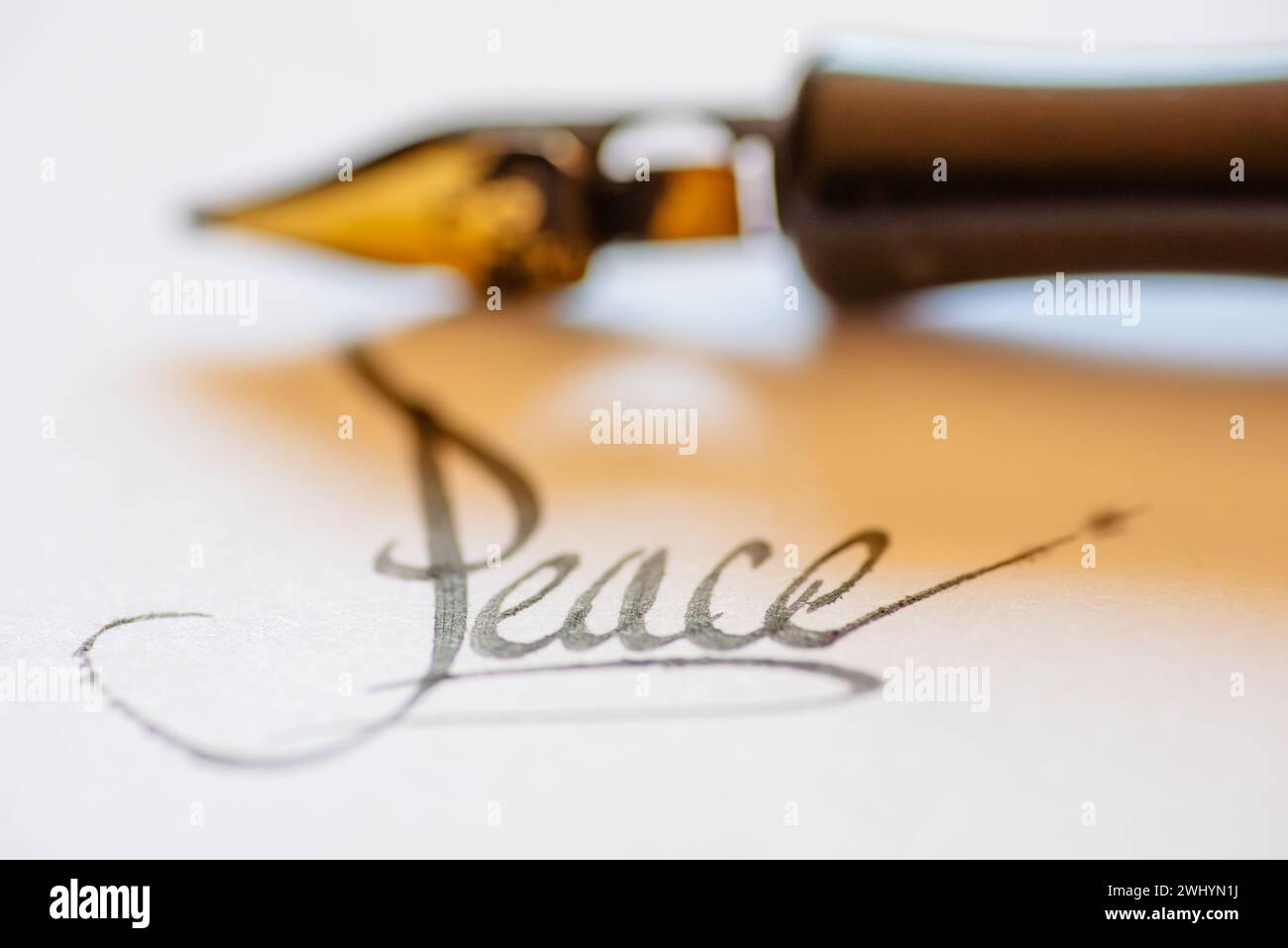 Peace, Calligraphy, Word, Fine, Shallow Depth of Field, Penmanship ...
