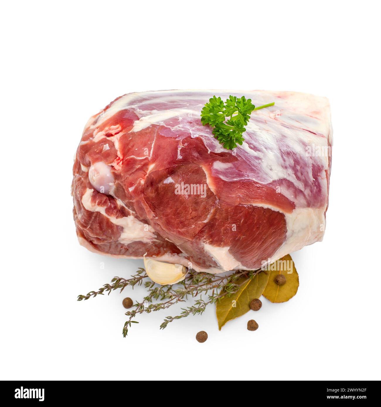 Butcher with leg of lamb hi-res stock photography and images - Alamy