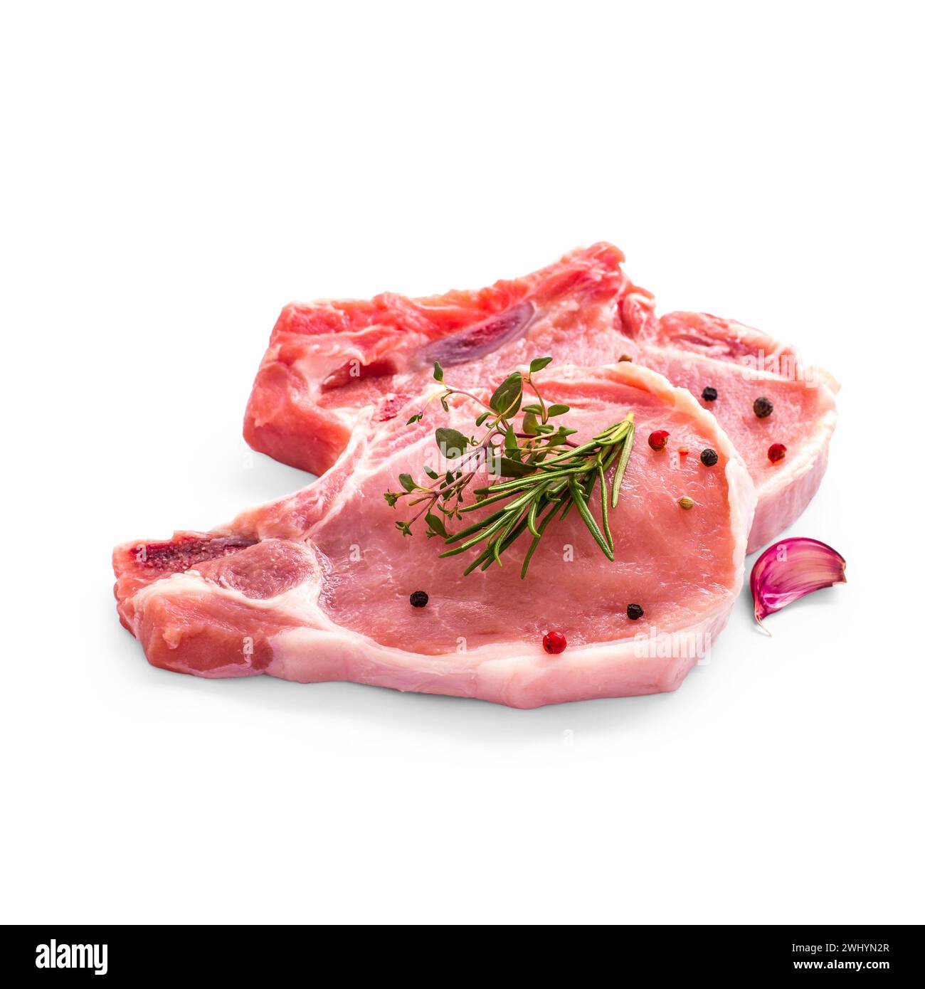 Two juicy raw pork hi-res stock photography and images - Alamy