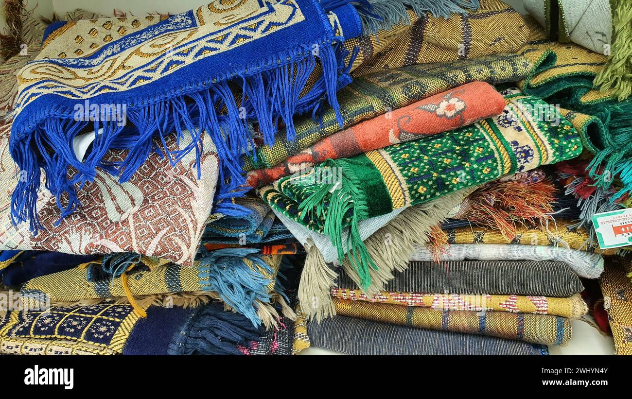 Prayer rugs in mosque Stock Photo - Alamy