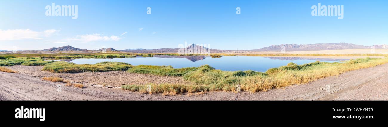 Tecopa Mountain, Panoramic View, Desert Oasis, Reflection, Perfect ...