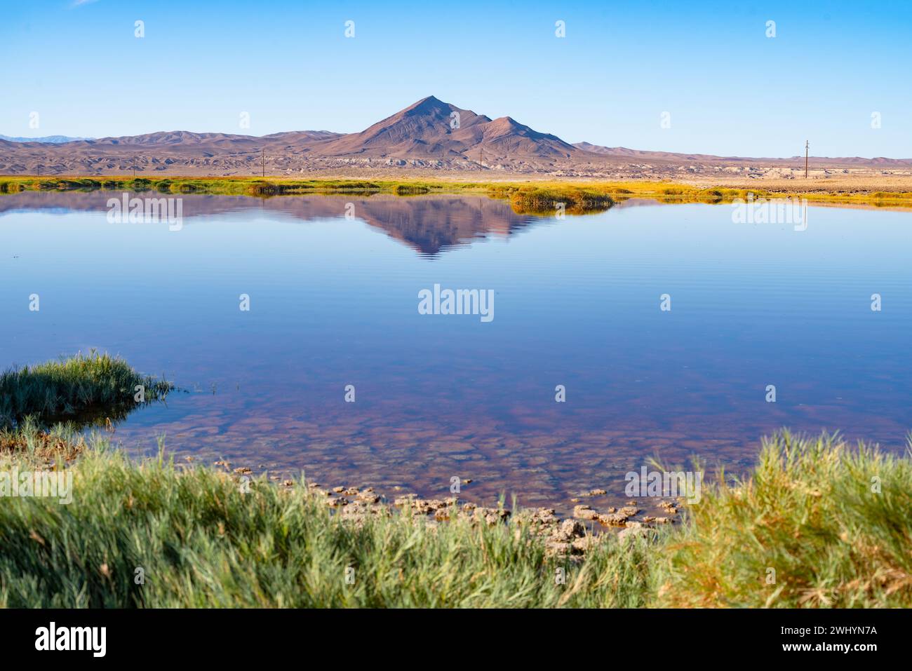 Tecopa Mountain, Panoramic View, Desert Oasis, Reflection, Perfect ...