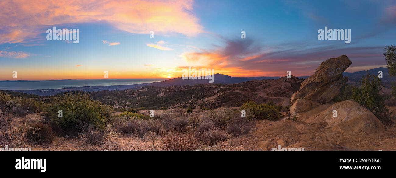 Santa Barbara, Mountains, Sunset, Evening glow, Mountainous landscapes ...