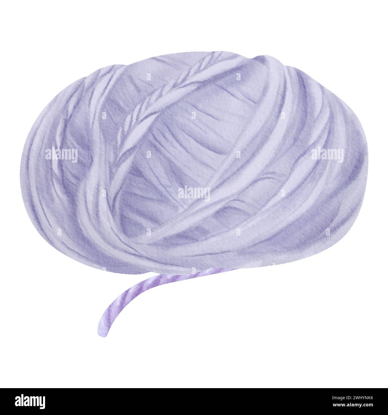 A watercolor illustration of a blue thread spool. Made of wool and ...