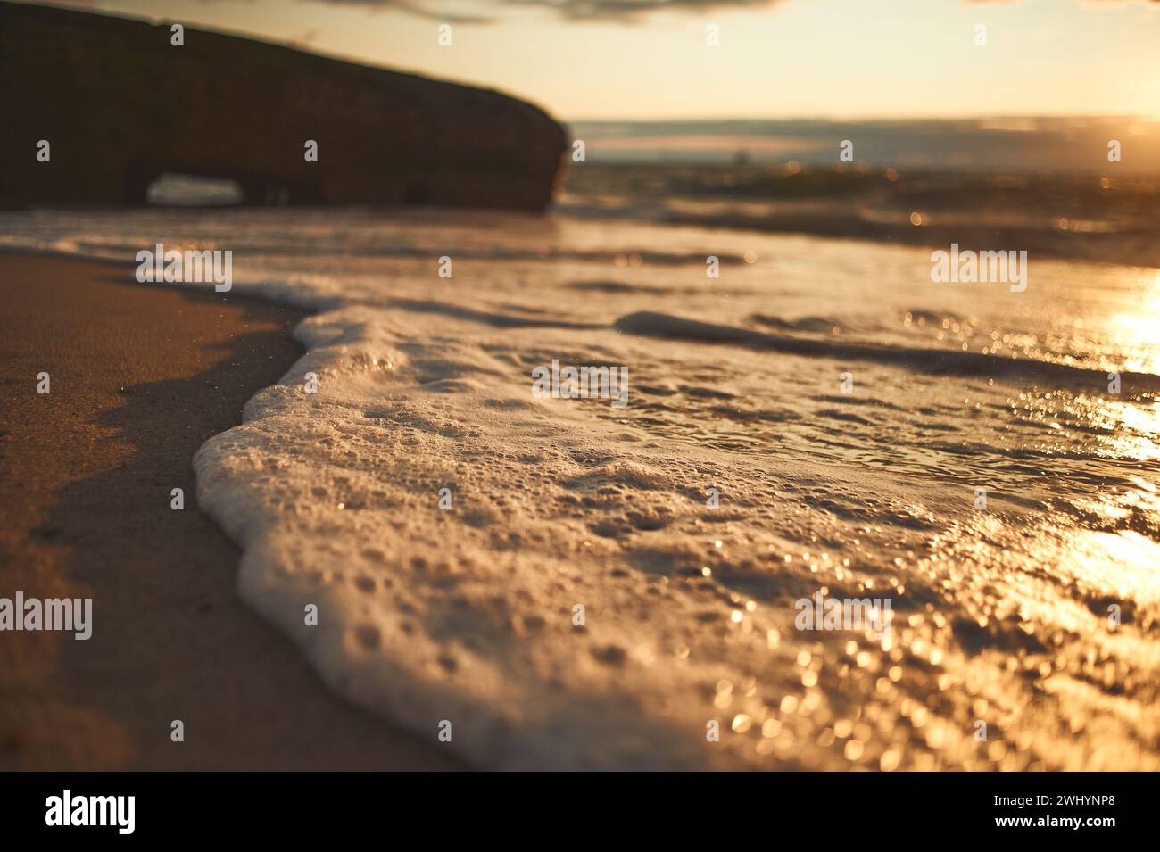 WW2 Bunker at danish coast on sunset Stock Photo - Alamy