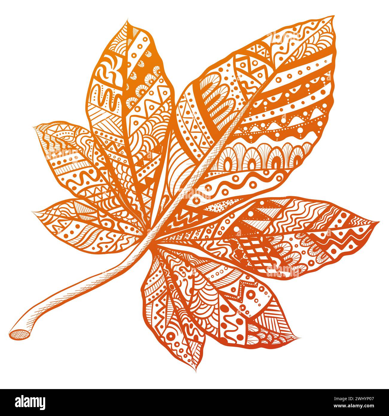Leaf zentangle hi-res stock photography and images - Alamy