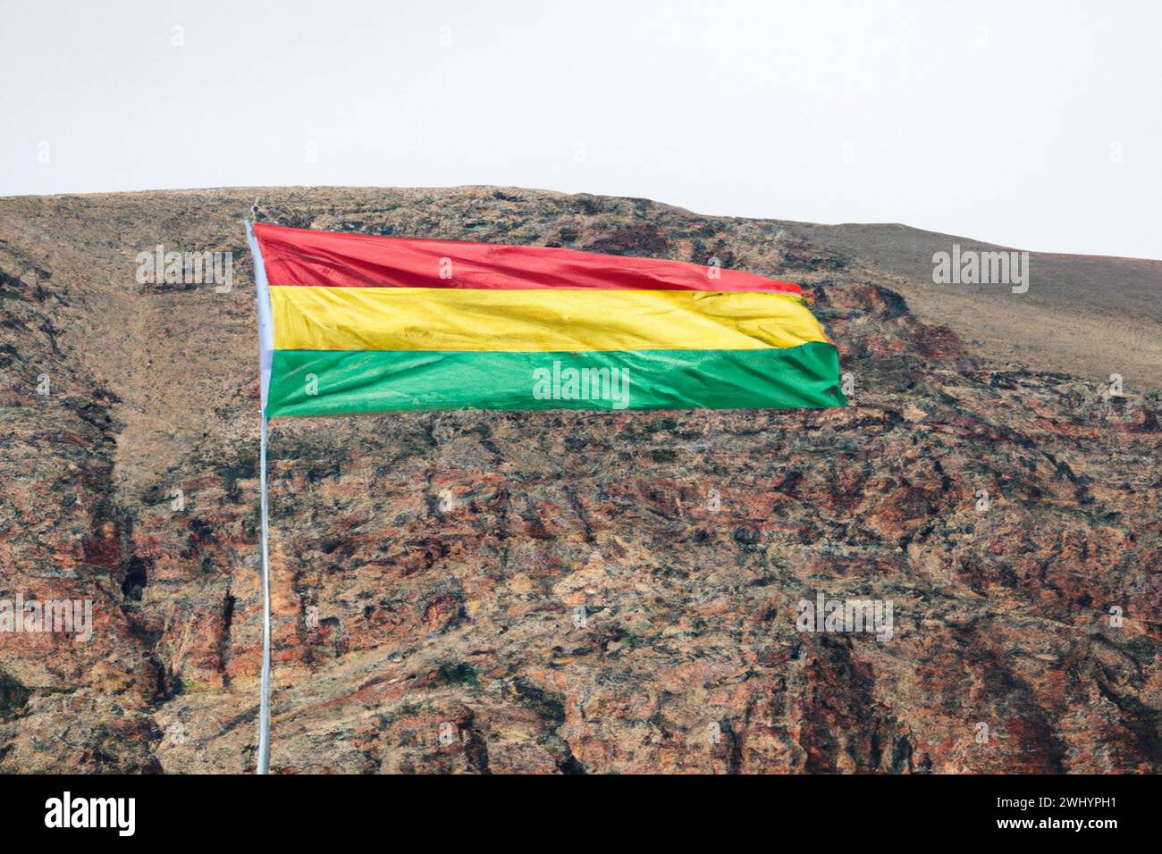 Bolivian Flag in the Mountains, Bolivia Stock Photo - Alamy