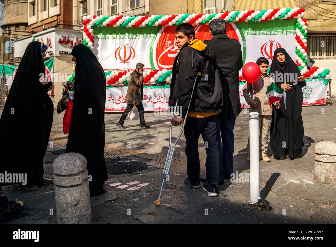 Iranian people gather to mark the 45th anniversary of the Islamic ...