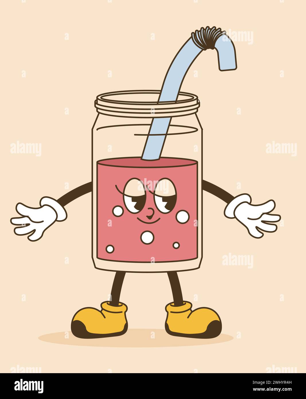 Soda cup straw cartoon hi-res stock photography and images - Alamy