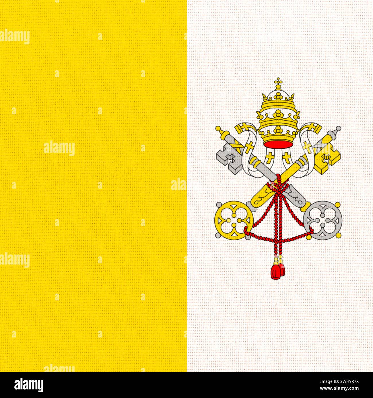 The Holy See flag. flag of Vatican. National Vatican flag on fabric ...