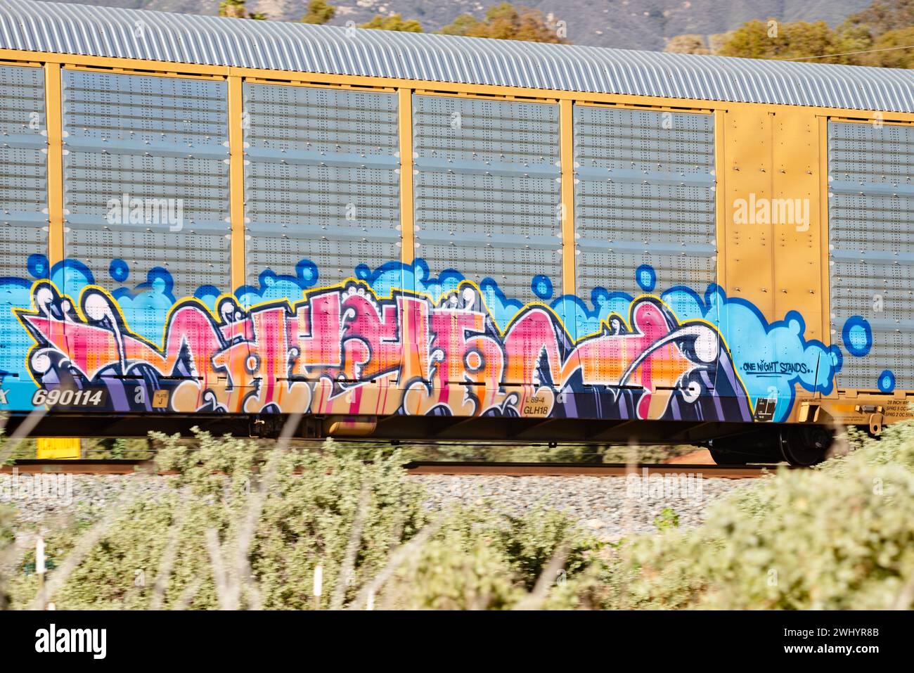 Graffiti, Freight Train, Santa Barbara, Urban Art, Street Art, Colorful ...