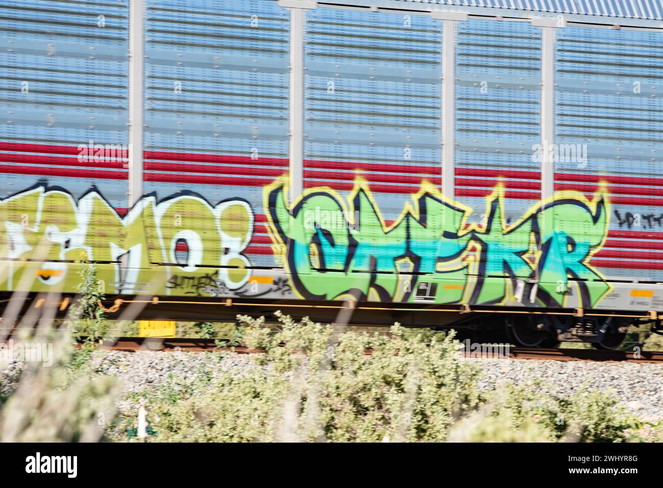 Graffiti, Freight Train, Santa Barbara, Urban Art, Street Art, Colorful ...