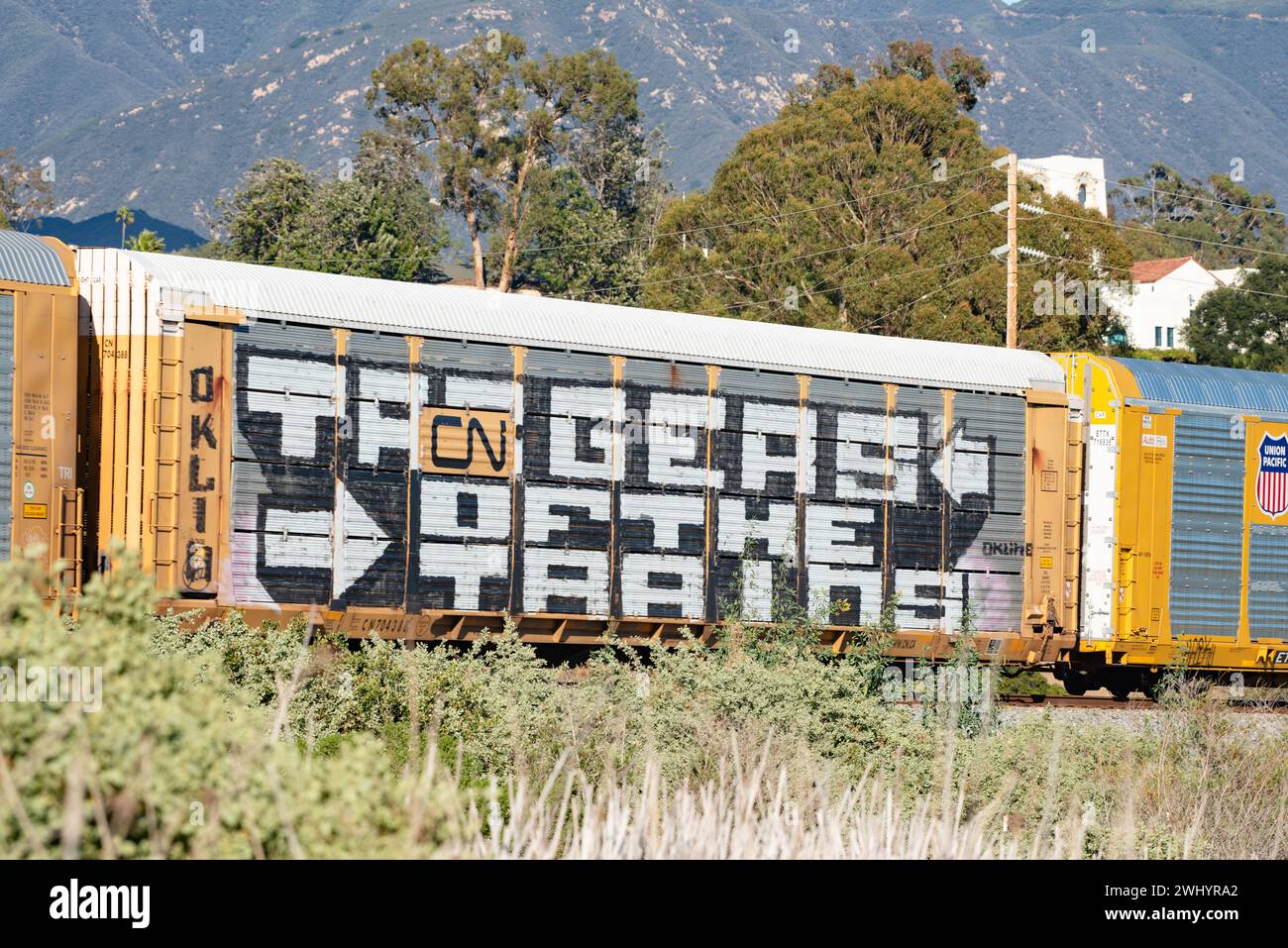 Graffiti, Freight Train, Santa Barbara, Urban Art, Street Art, Colorful ...