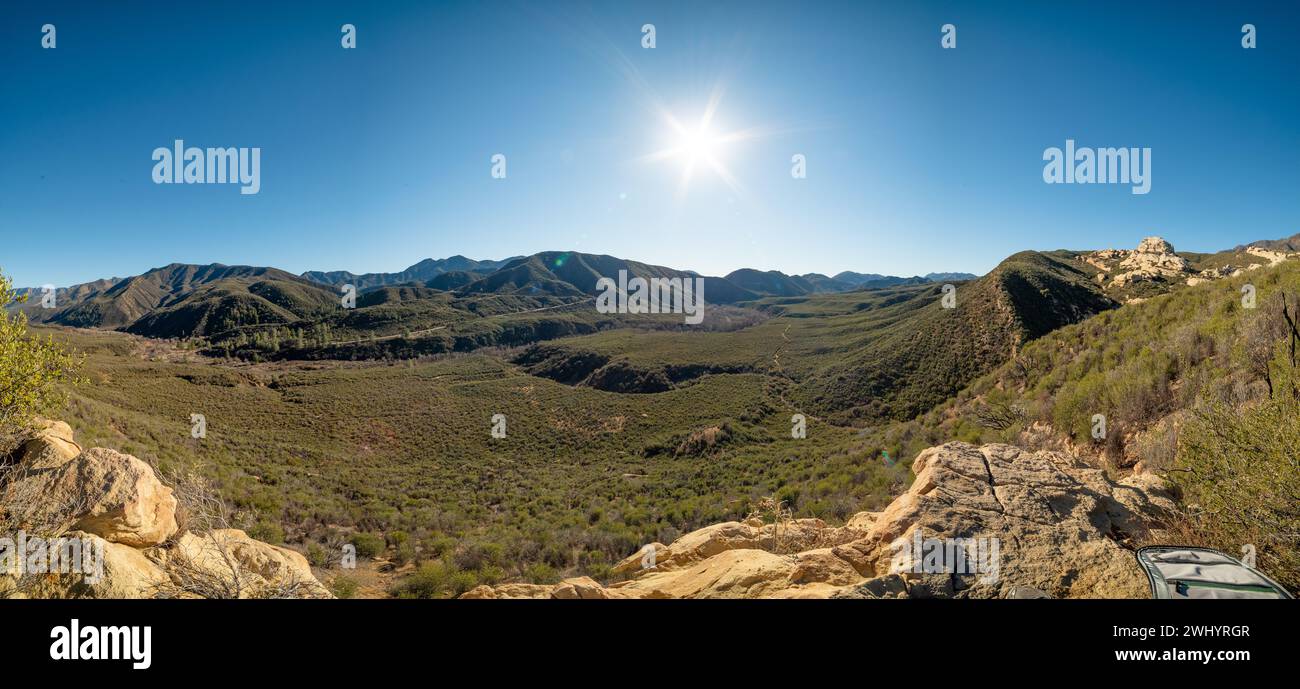 Sespe Wilderness, Ojai California, Bright Sun, Sunset, Mountain Ridges ...