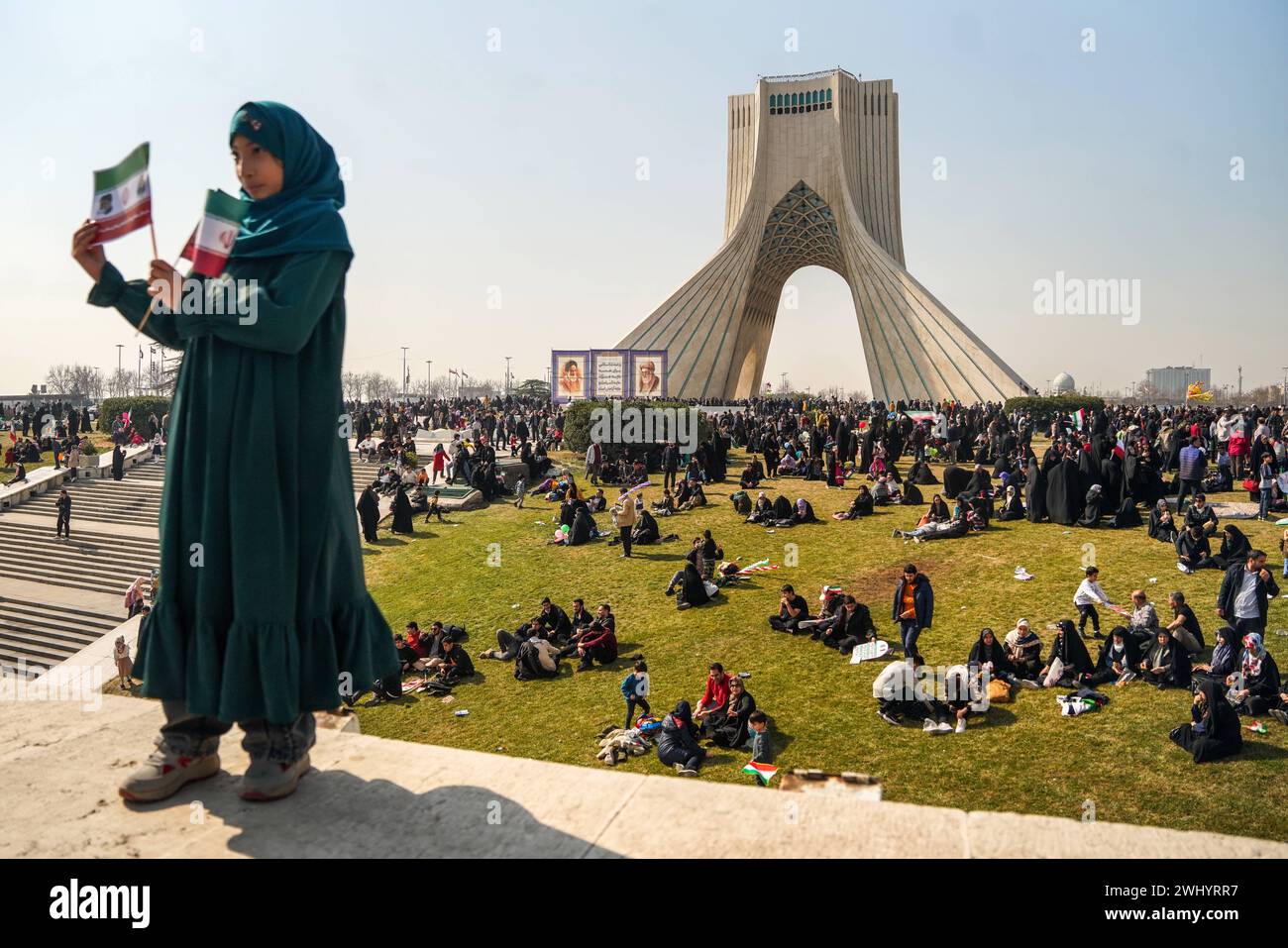 Iranian people gather to mark the 45th anniversary of the Islamic ...