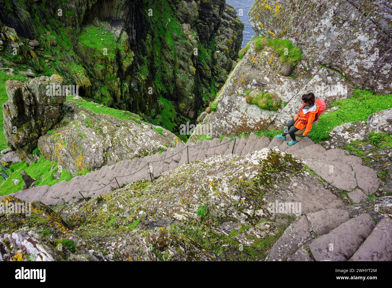 Visitors on the steep path up to the monastery Stock Photo - Alamy