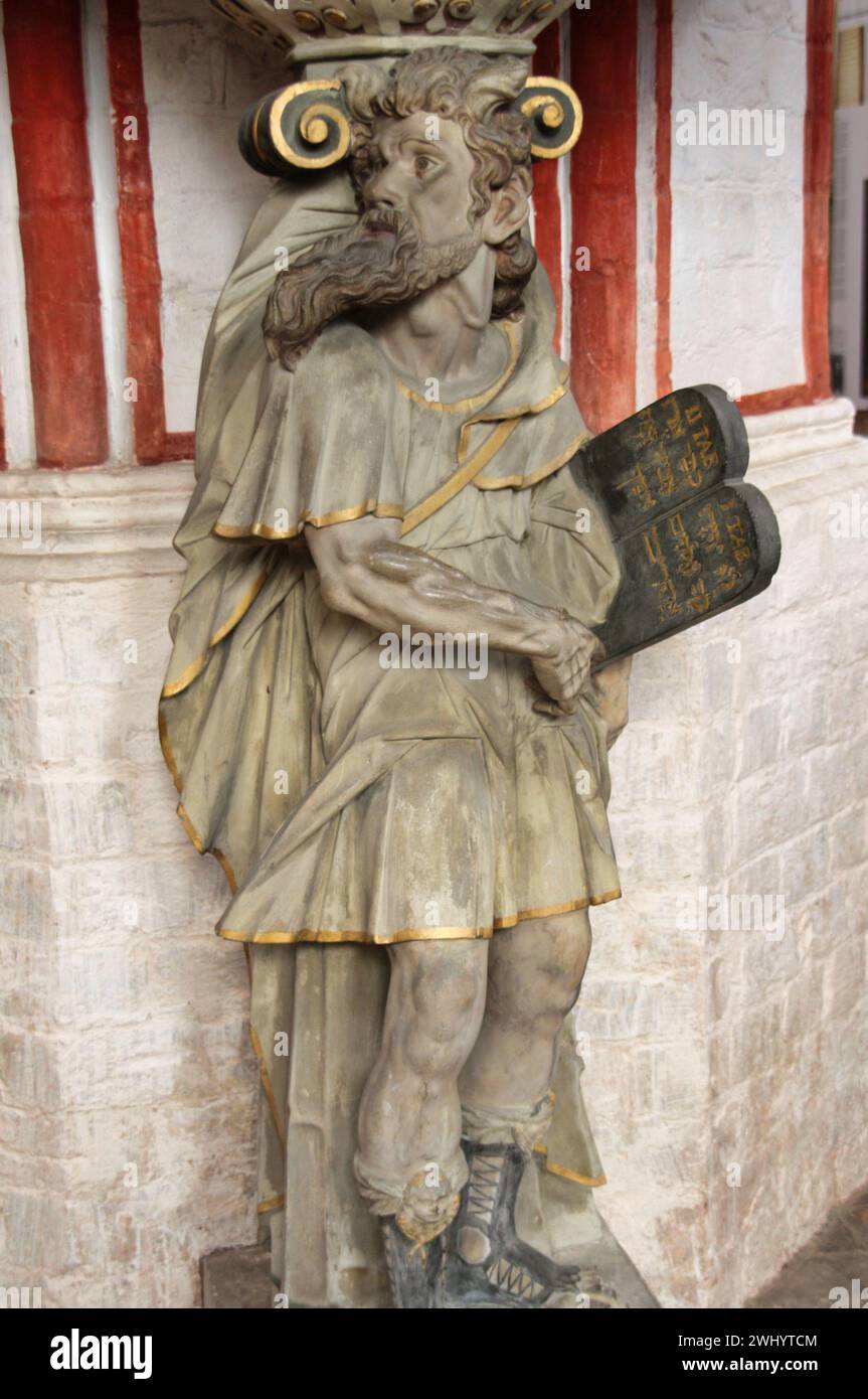 Moses figure St. Nikolai Church Stralsund Stock Photo - Alamy