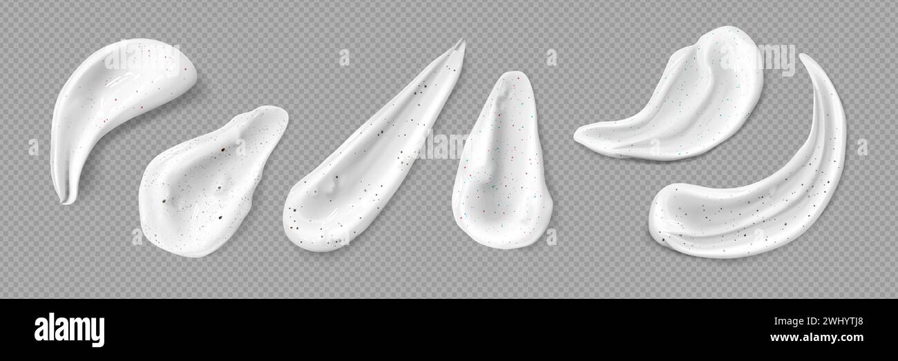 Set of scrub cream swatches isolated on transparent background. Vector ...