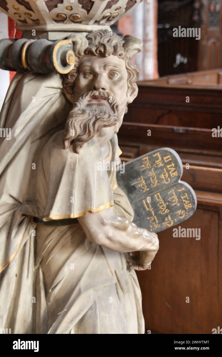 Moses figure St. Nikolai Church Stralsund Stock Photo - Alamy