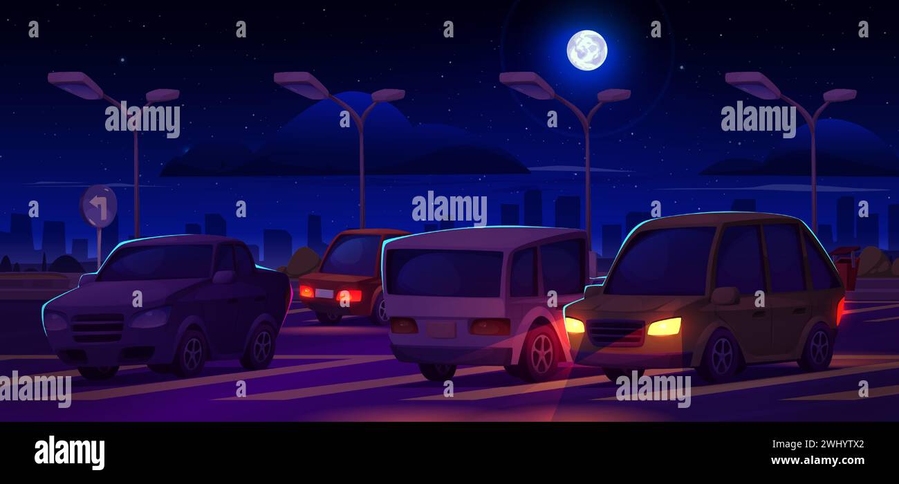 Car parked under street light Stock Vector Images - Alamy