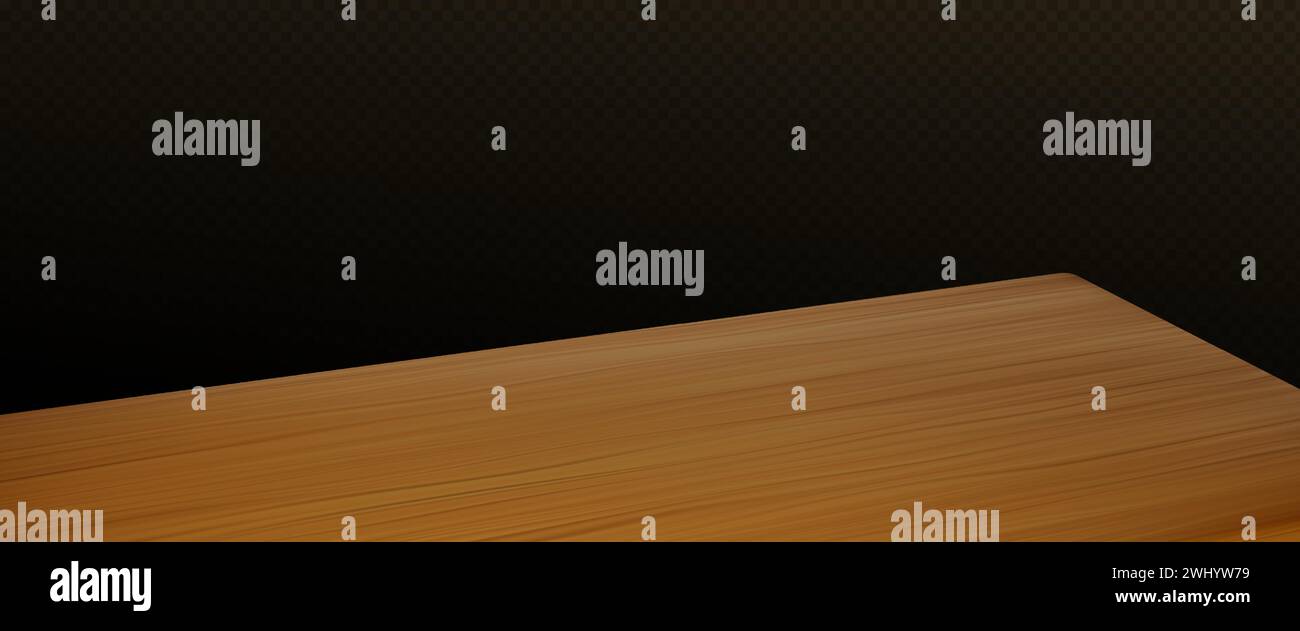 Wooden table with empty countertop on transparent background. Realistic ...