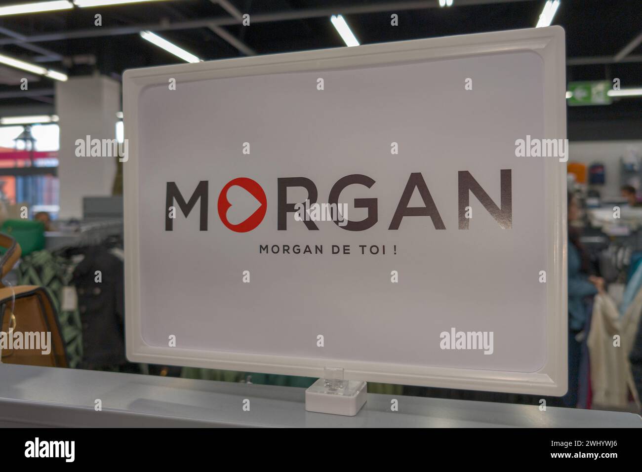 arcachon , France - 02 12 2024 : Morgan sign text and logo brand in ...