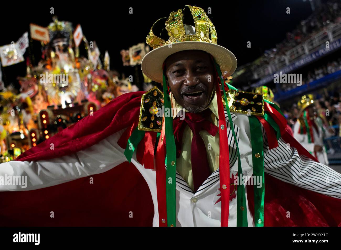 A performer from the Grande Rio samba school parades during Carnival ...