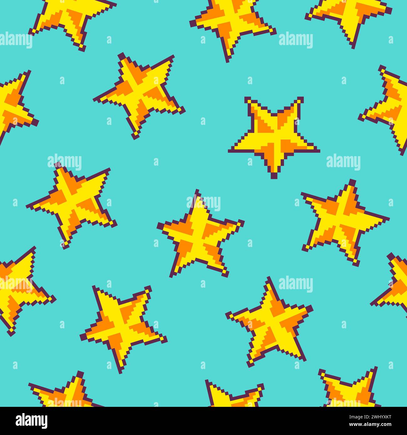 Celestial body pixel art, star shaped figure print Stock Vector Image ...