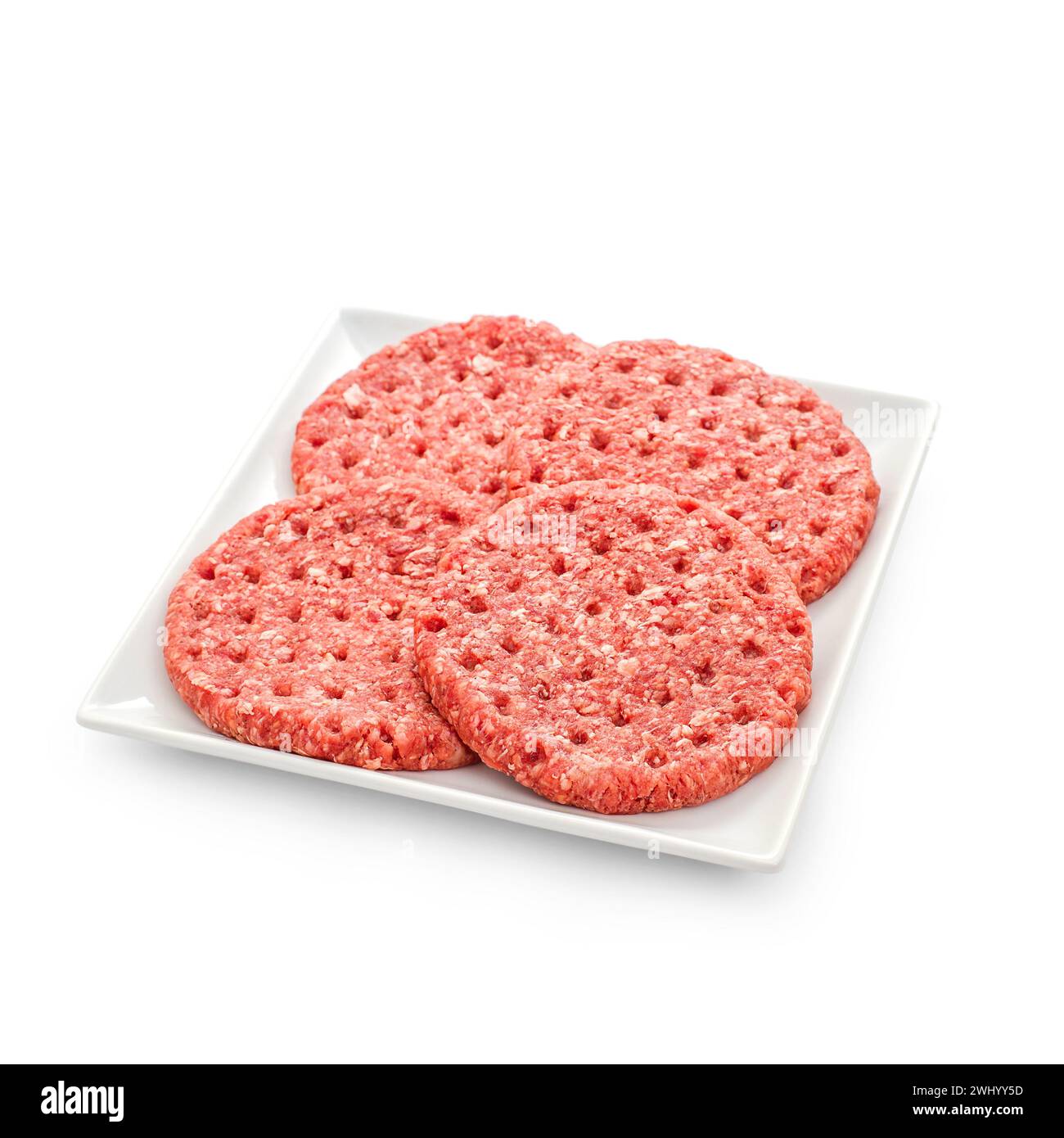Four fresh hamburger slices, isolated Stock Photo - Alamy