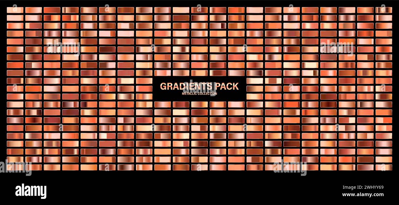 Bronze, copper orange glossy gradient, metal foil texture. Color swatch ...
