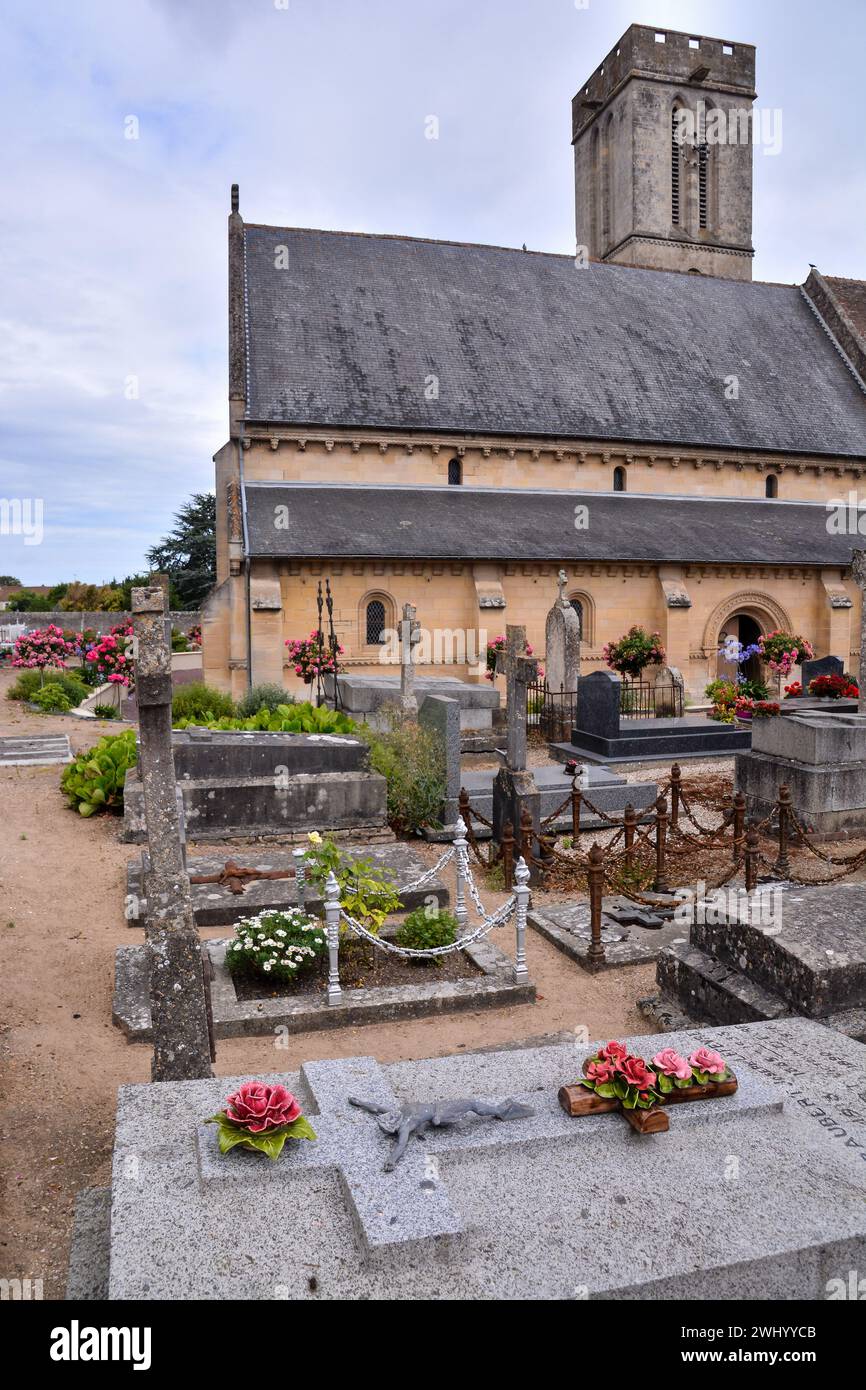 Medieval stone church in France Stock Photo - Alamy