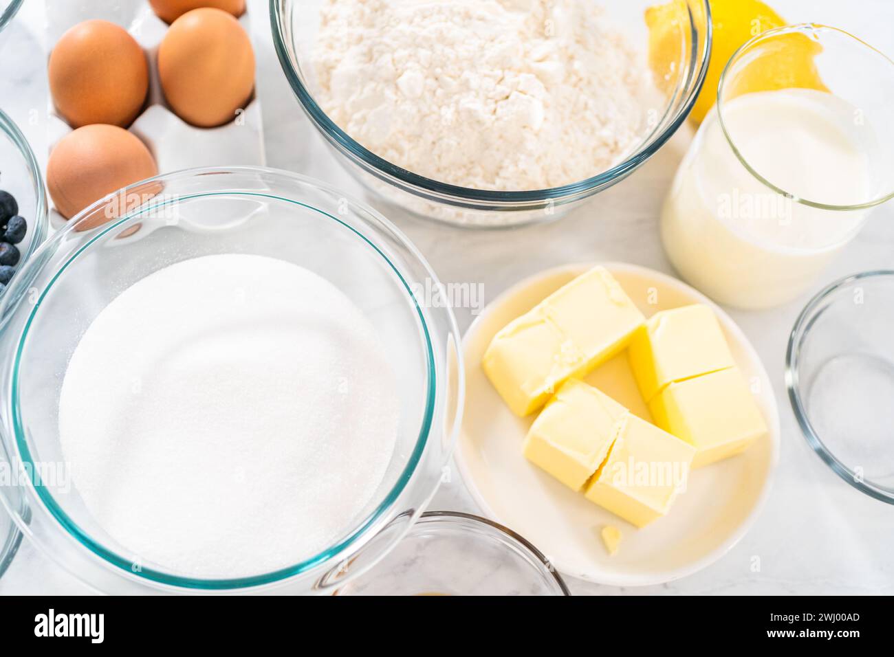 Lemon blueberry bundt cake with powdered sugar dusting Stock Photo - Alamy
