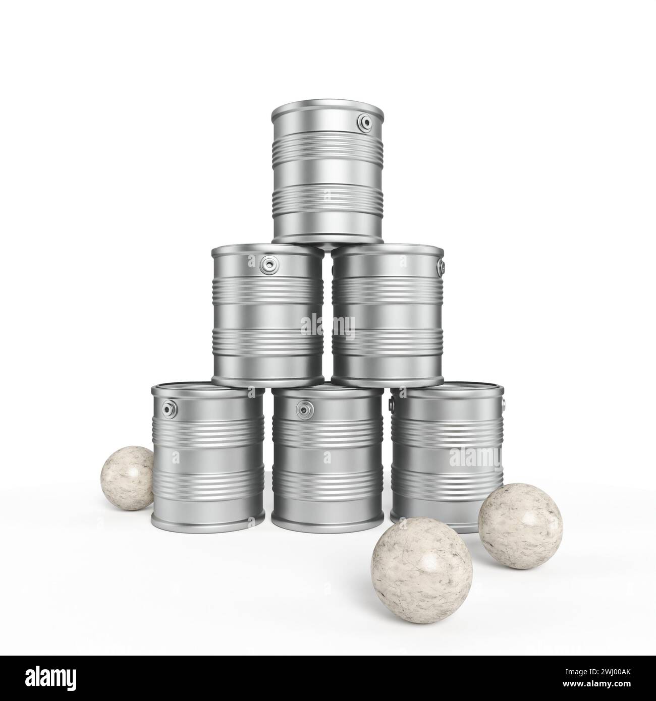 Tin can shooting game 3D Stock Photo - Alamy