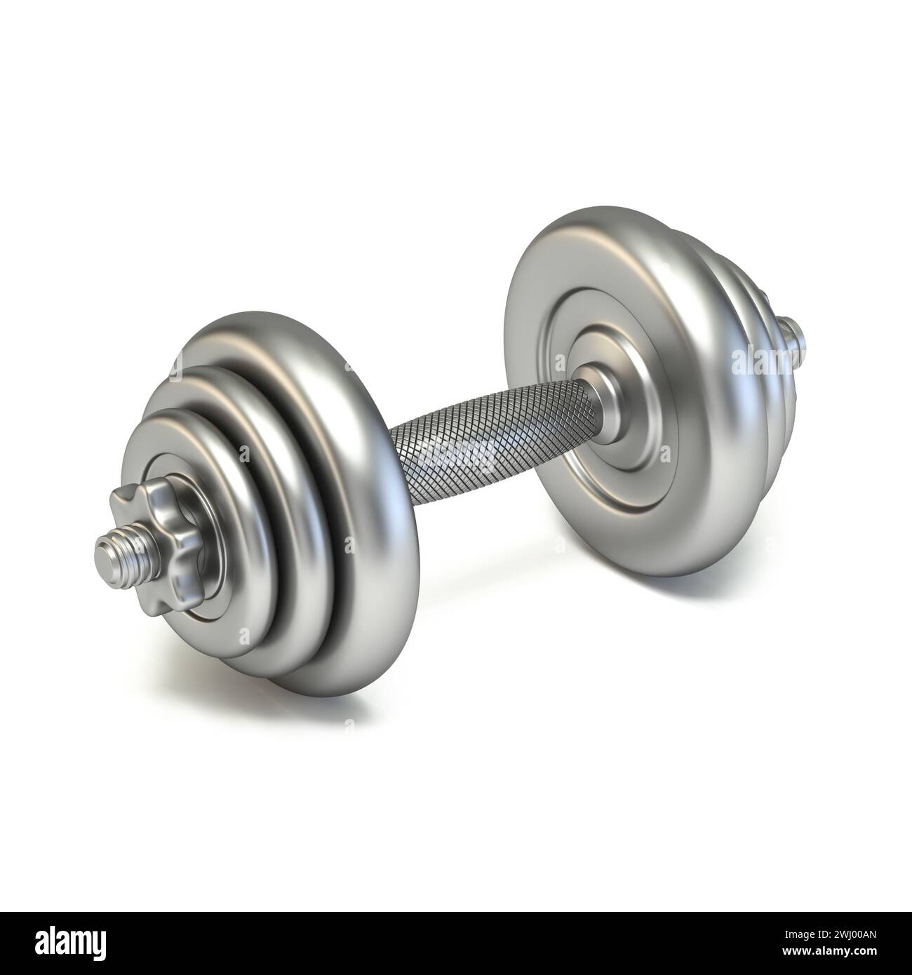 Stainless steel dumb bell 3D Stock Photo - Alamy