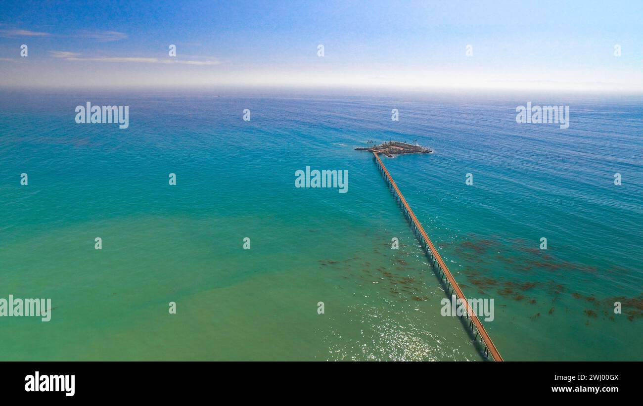 Aerial Photo, Mussel Shoals Beach, Long Pier, HWY 101 CA, Ventura Coast ...