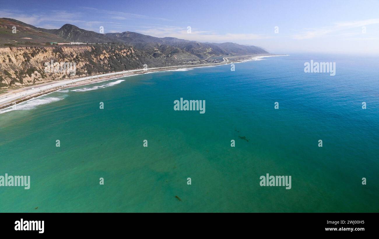 Aerial Photo, Mussel Shoals Beach, Long Pier, HWY 101 CA, Ventura Coast ...