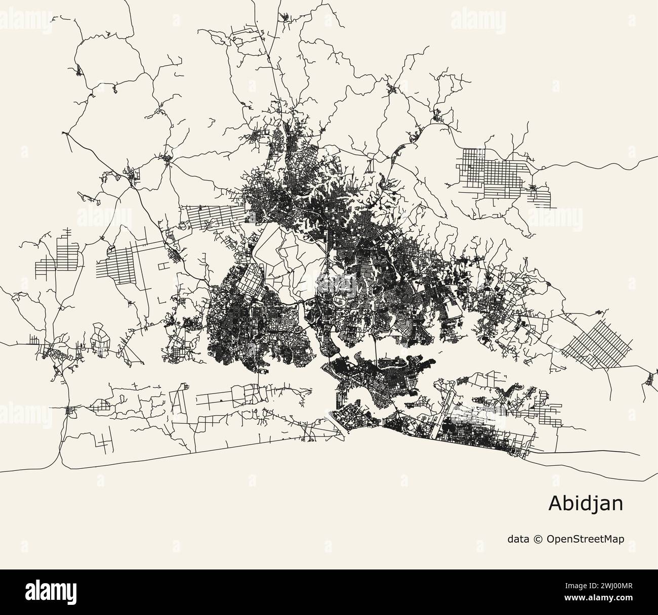 Vector city map of Abidjan, Côte d'Ivoire Stock Vector Image & Art - Alamy