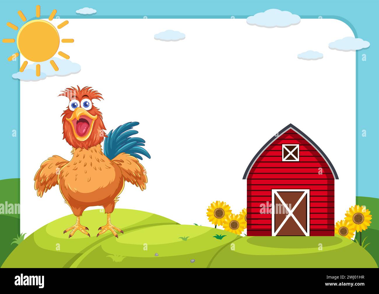 Feathered white rooster Stock Vector Images - Alamy